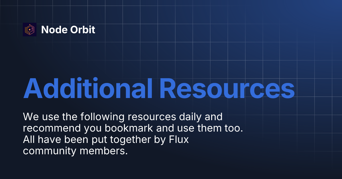 Additional Resources | Node Orbit